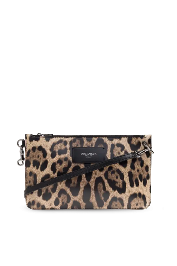Dolce & Gabbana Animal Print Leather Shoulder Bag - Brown