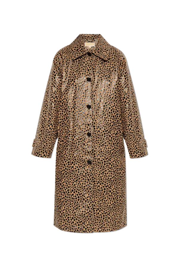 Michael Kors Animal Print Cotton-blend Coat - Beige