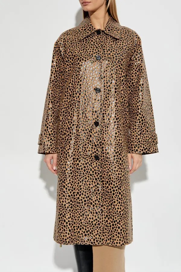 Michael Kors Animal Print Cotton-blend Coat - Beige