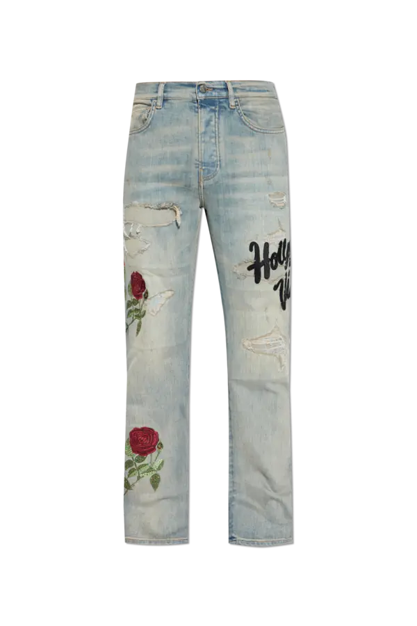 Amiri Jeans With Shimmering Appliqués