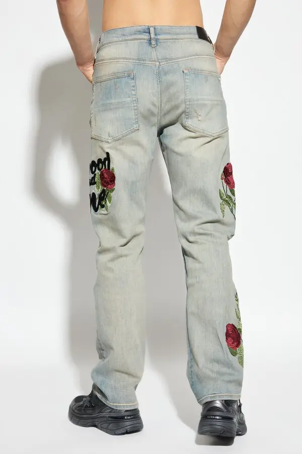 Amiri Jeans With Shimmering Appliqués