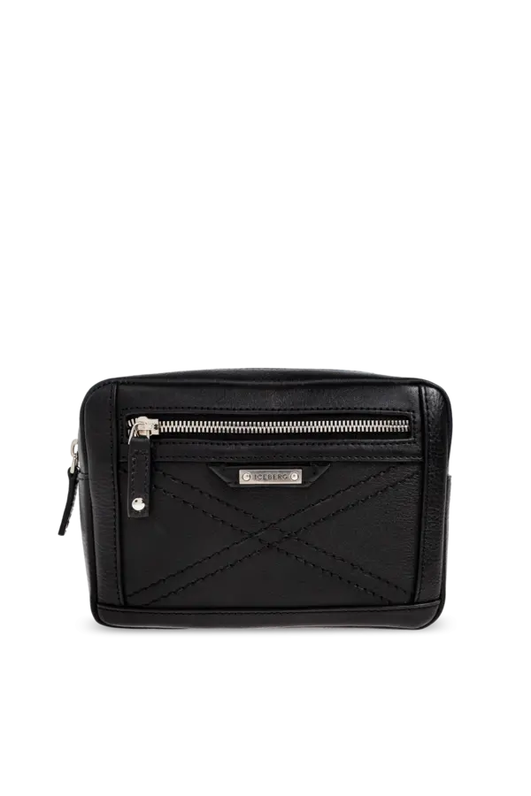 Iceberg Leather Belt Bag - Black