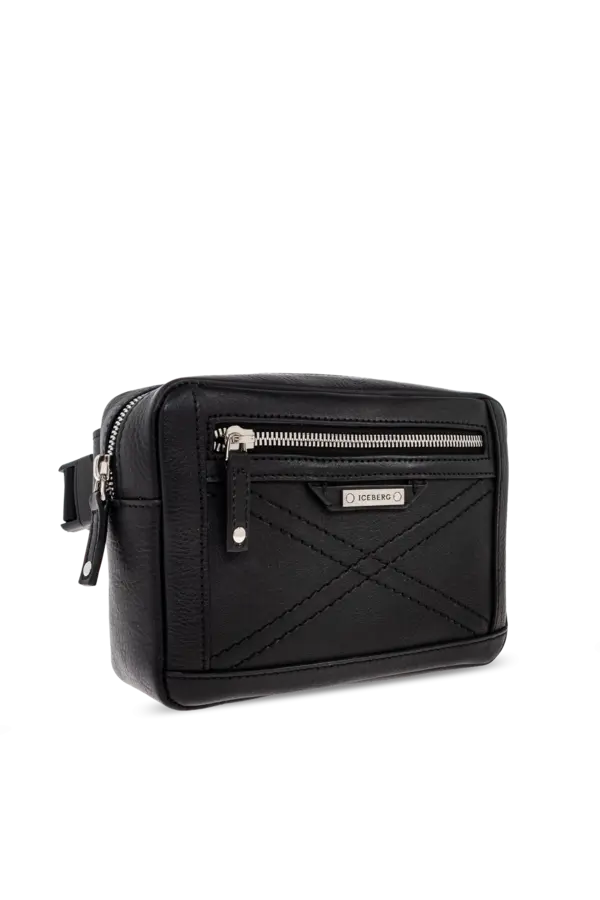 Iceberg Leather Belt Bag - Black