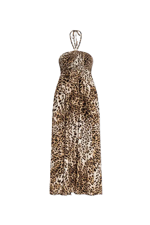 GESTUZ Strapless Leopard Print Maxi Dress