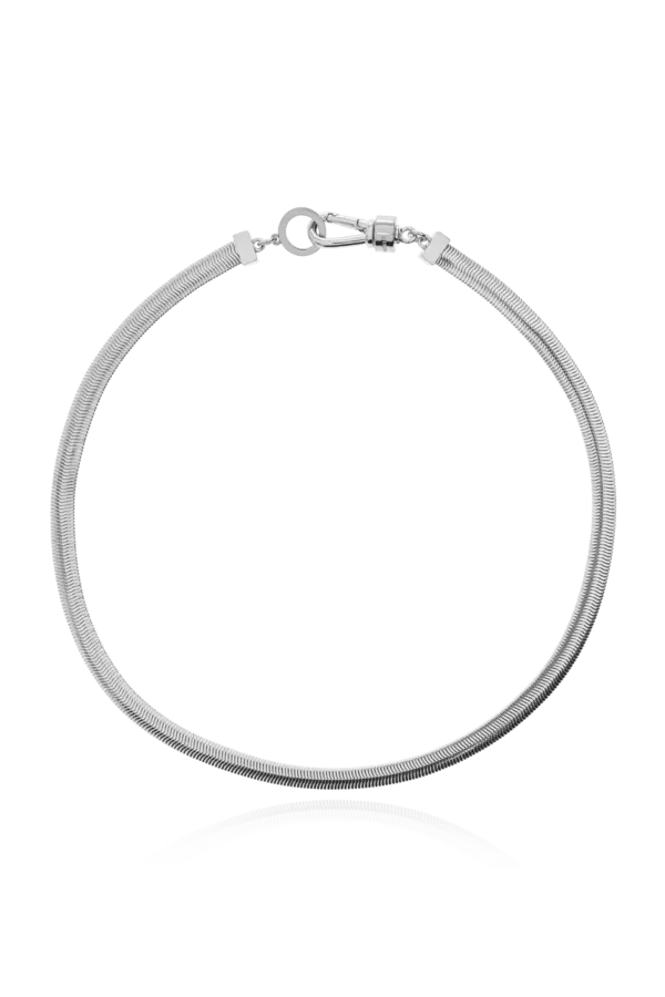 ALLSAINTS Brass Snake Chain Necklace - Silver
