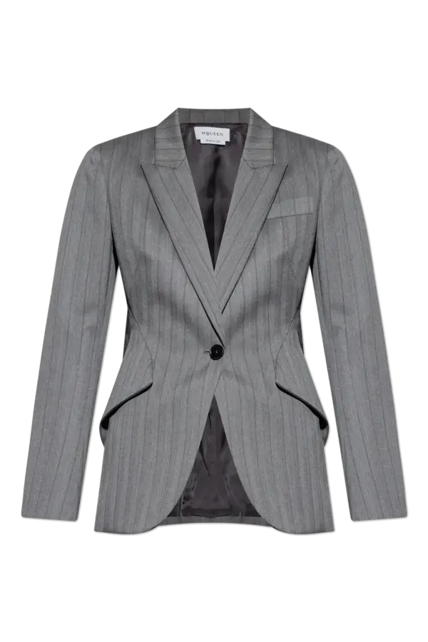 Alexander McQueen Wool Herringbone Blazer
