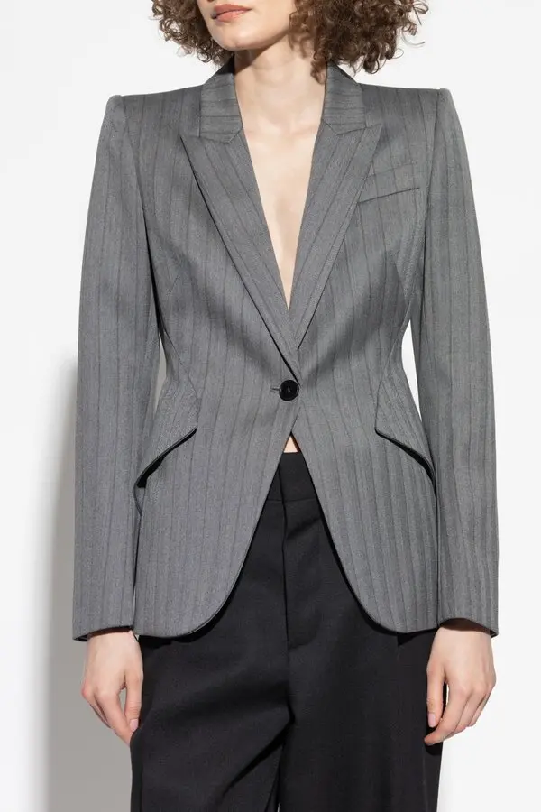 Alexander McQueen Wool Herringbone Blazer