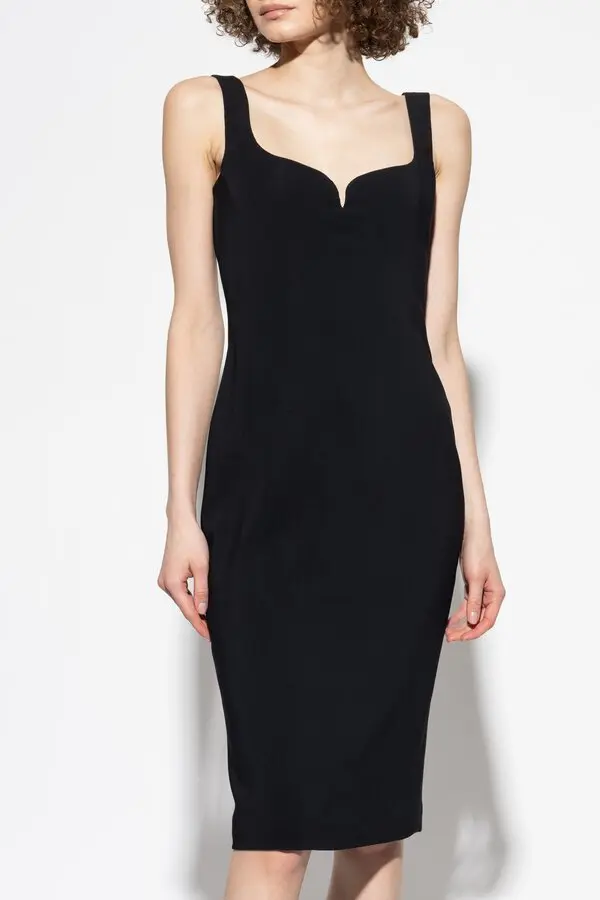 Versace Fitted Knee-length Dress With Spaghetti Straps
