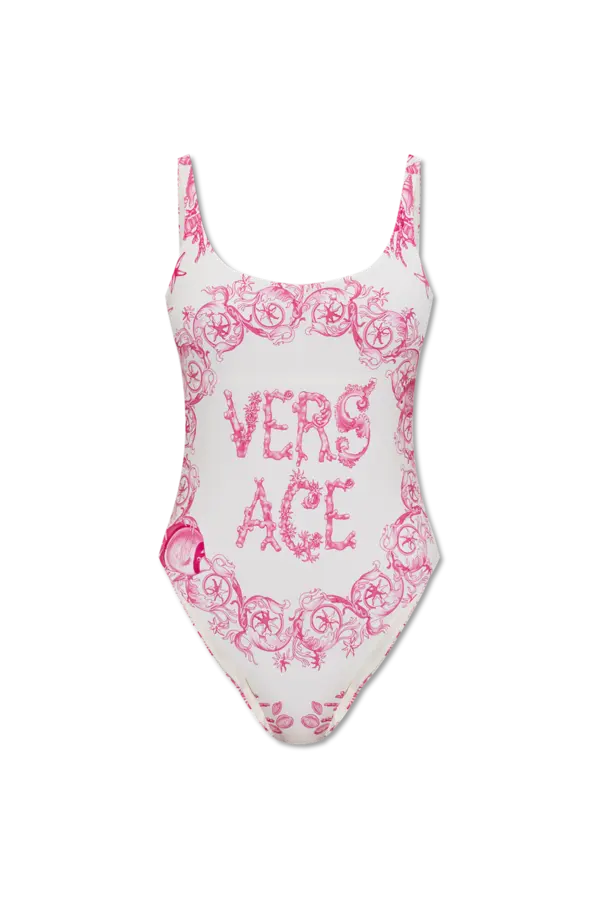 Versace Baroque Floral One-piece Swimsuit - Pink