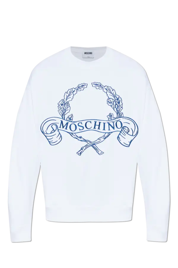 Moschino Embroidered Logo Cotton Sweatshirt - White