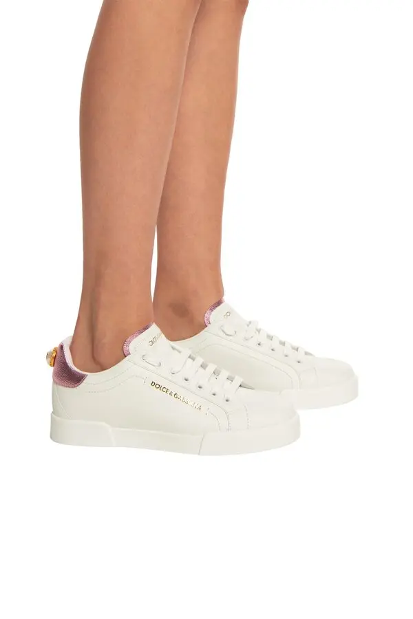Dolce Gabbana Portofino Leather Sneakers White Editorialist