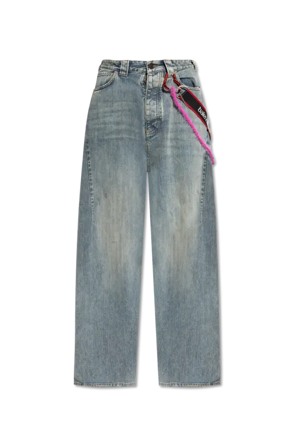 Balenciaga Bootcut Jeans With Decorative Appliqués