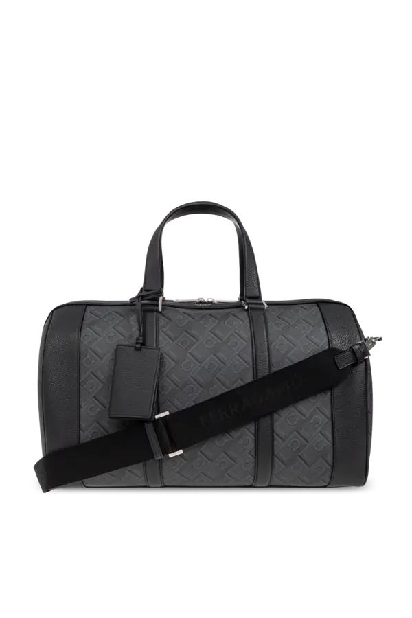 FERRAGAMO Gancini Monogram Carry-on Bag - Grey