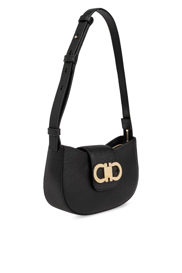 FERRAGAMO Leather Shoulder Bag - Black