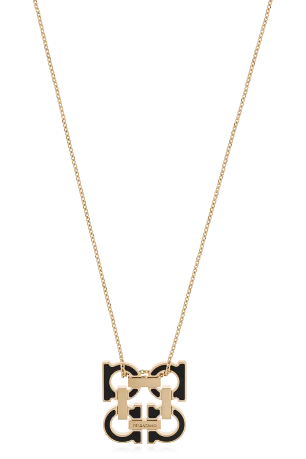 FERRAGAMO Logo Pendant Necklace - Gold