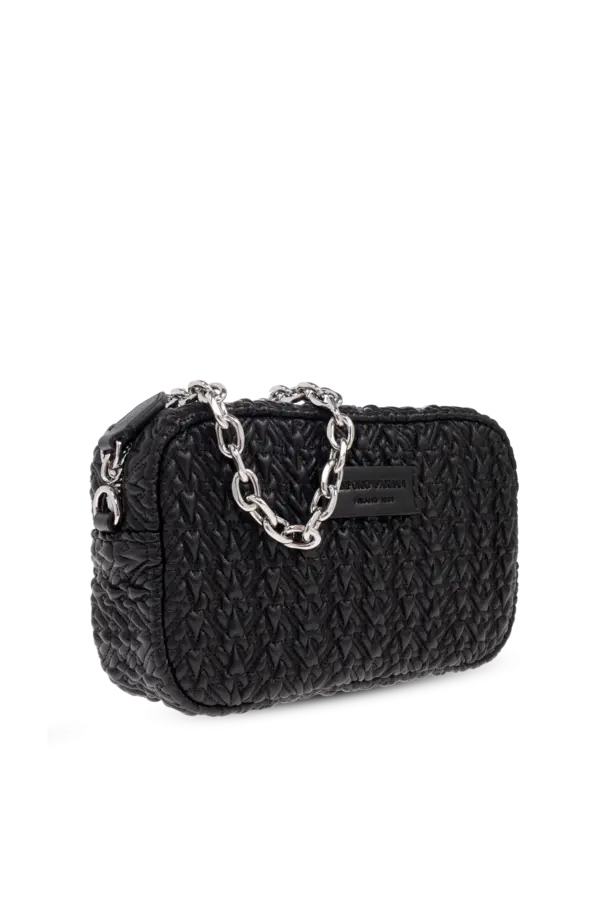 Emporio Armani Embossed Leather Shoulder Bag
