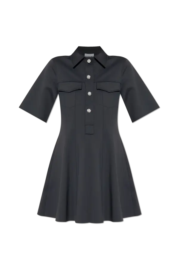 GANNI Dress With Rosette Buttons And Pockets