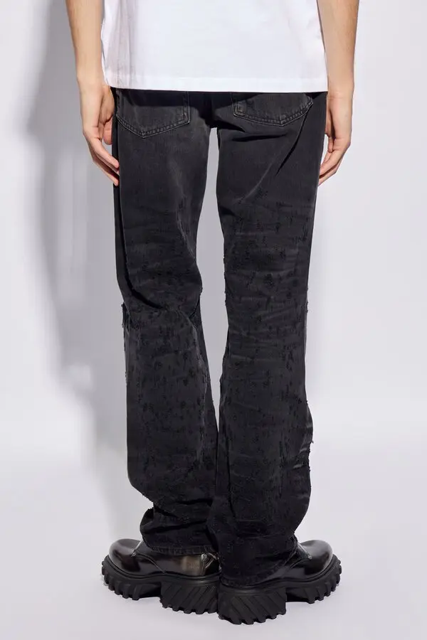 Amiri Distressed Straight Leg Jeans