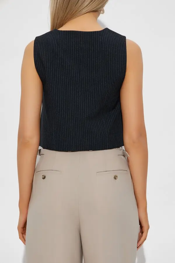 ALLSAINTS Aleida Pinstripe Vest - Black