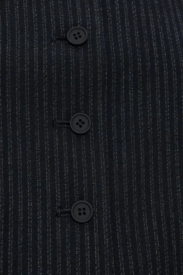 ALLSAINTS Aleida Pinstripe Vest - Black