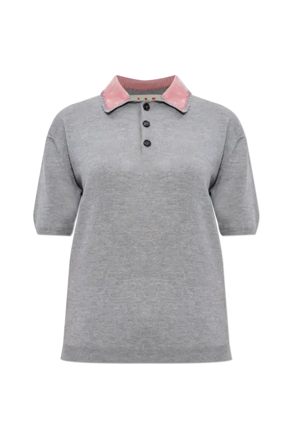 Marni Polo Shirt With Velour Collar
