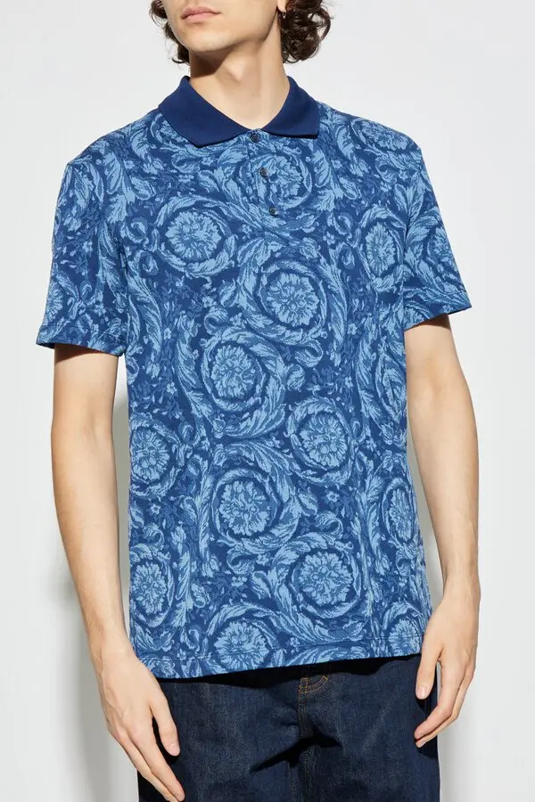 Versace Polo Shirt With "barocco" Pattern