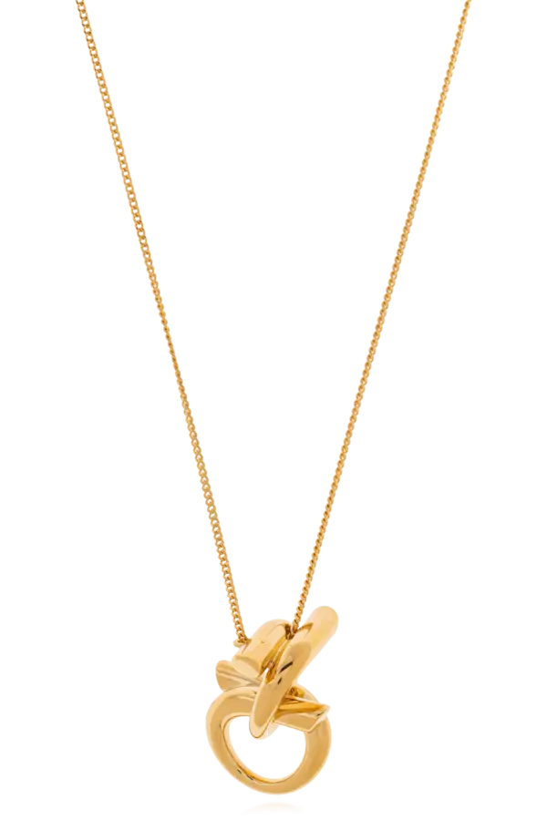 FERRAGAMO Pendant Necklace With Engraved Logo - Gold