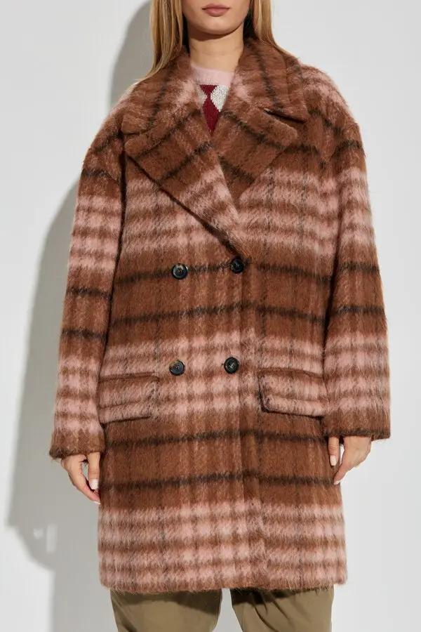 Moschino Plaid Coat - Brown