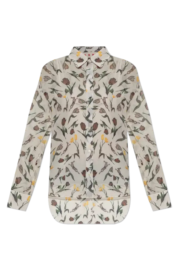 Marni Floral Print Silk Shirt - Multicolour