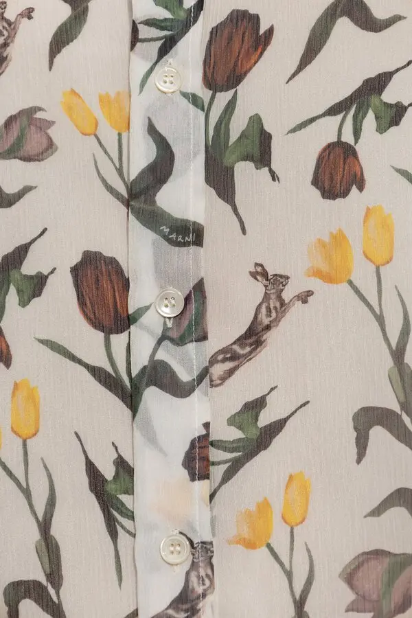 Marni Floral Print Silk Shirt