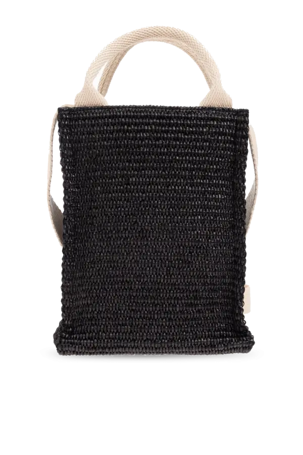Marni Woven Shoulder Bag With Embroidered Logo