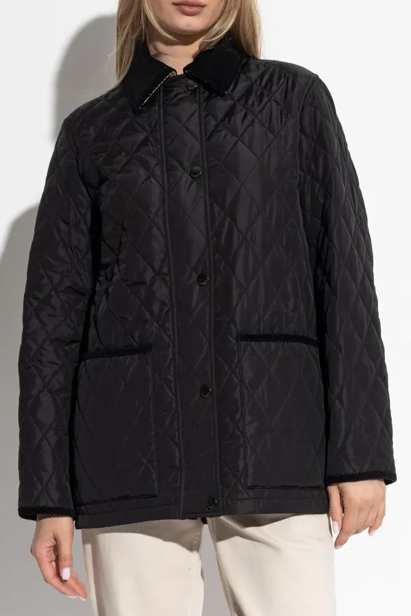 Burberry Quilted Jacket With Corduroy Collar