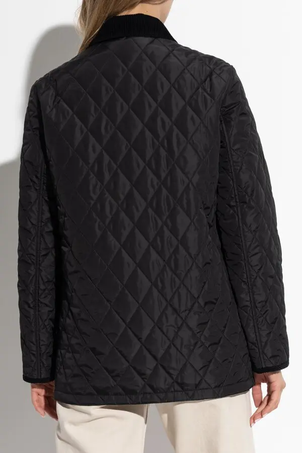 Burberry Quilted Jacket With Corduroy Collar