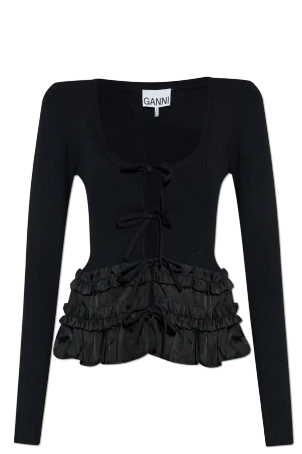 GANNI Ruffled Cardigan