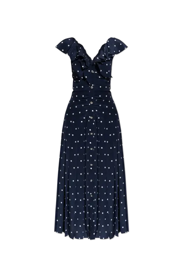 Alessandra Rich Polka Dot Silk Dress
