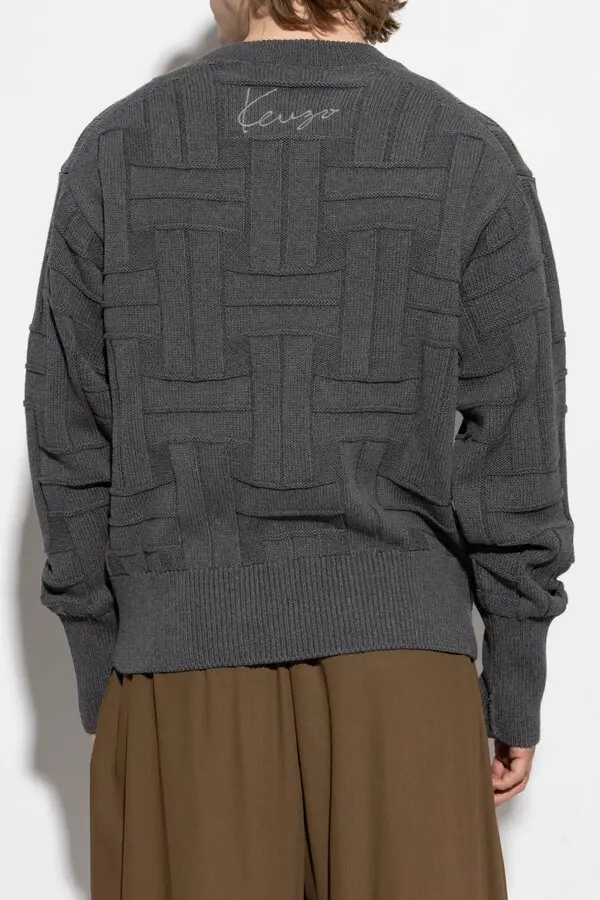 Kenzo Crew Neck Textured Knit Sweater