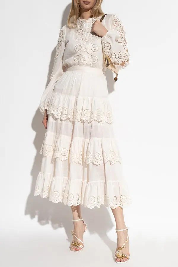 Zimmermann Ruffled Mid-calf Skirt