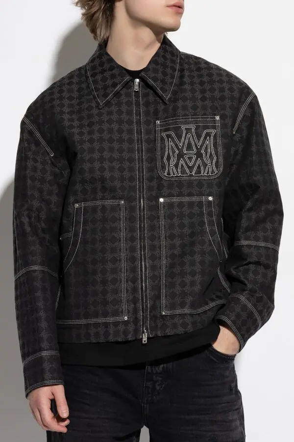 Amiri Jacquard Embossed Logo Jacket - Black