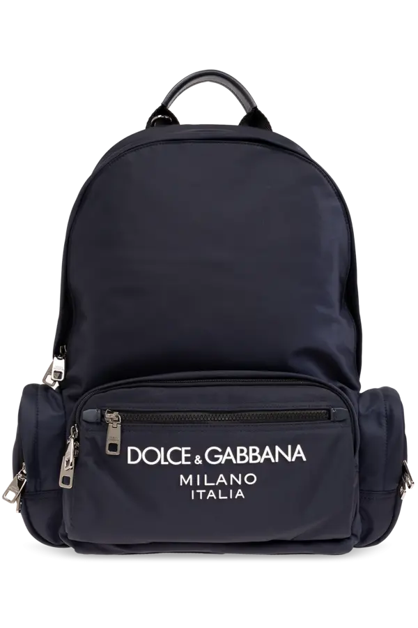 Dolce & Gabbana Logo Backpack - Navy Blue