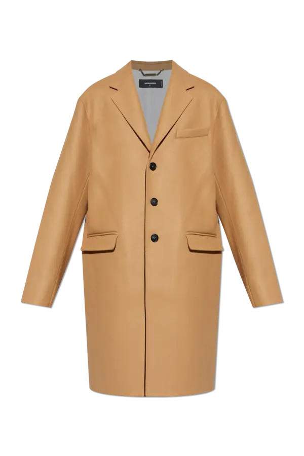 Dsquared2 Wool Overcoat - Brown