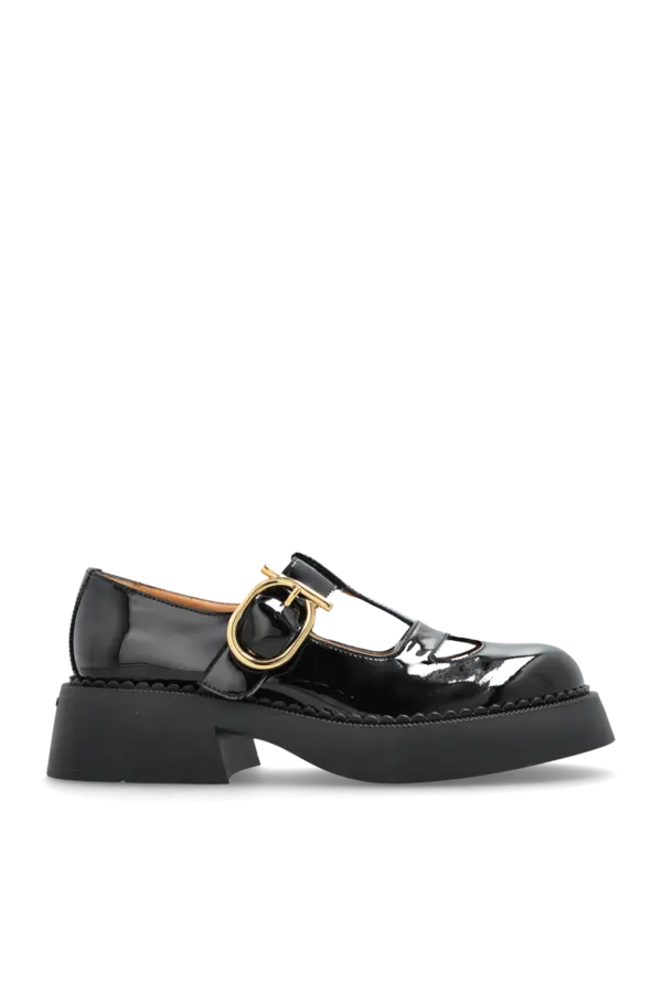 FERRAGAMO Arrow Leather Mary Jane Loafers