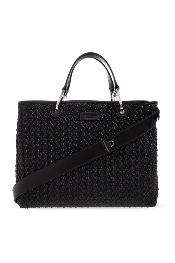 Emporio Armani Embossed Logo Shopper Tote