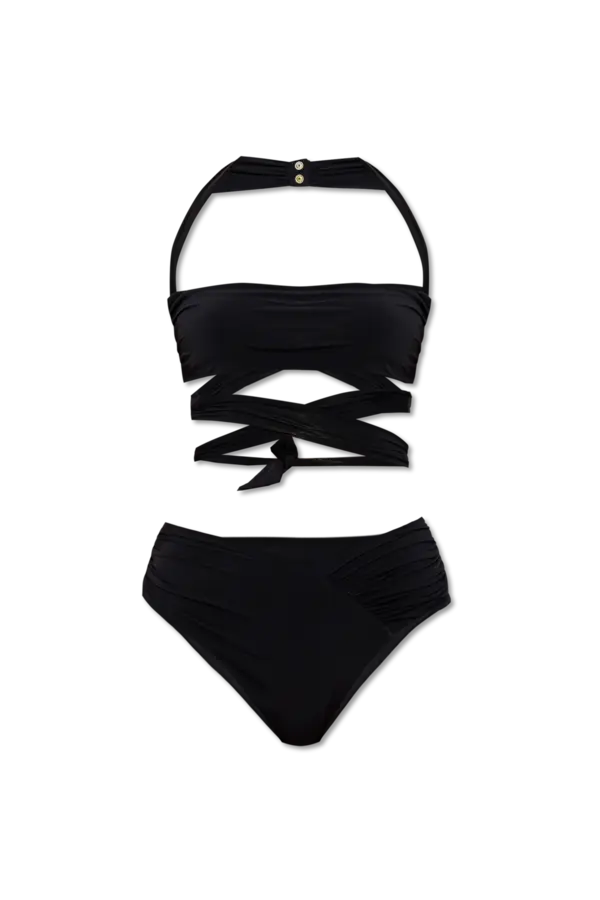 Balmain Two-piece Bandeau Swimsuit - Black