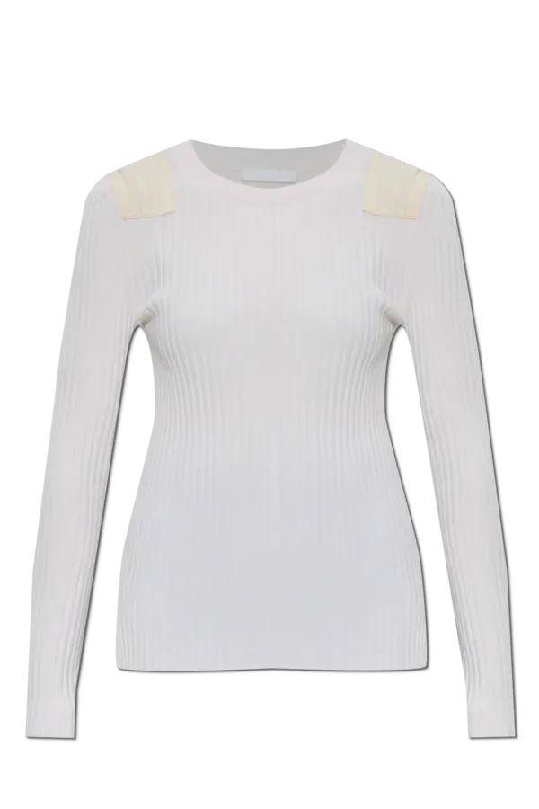 Helmut Lang Ribbed Long-sleeve Top - White