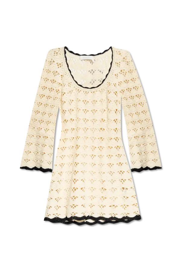 Zimmermann Floral Openwork Knit Mini Dress