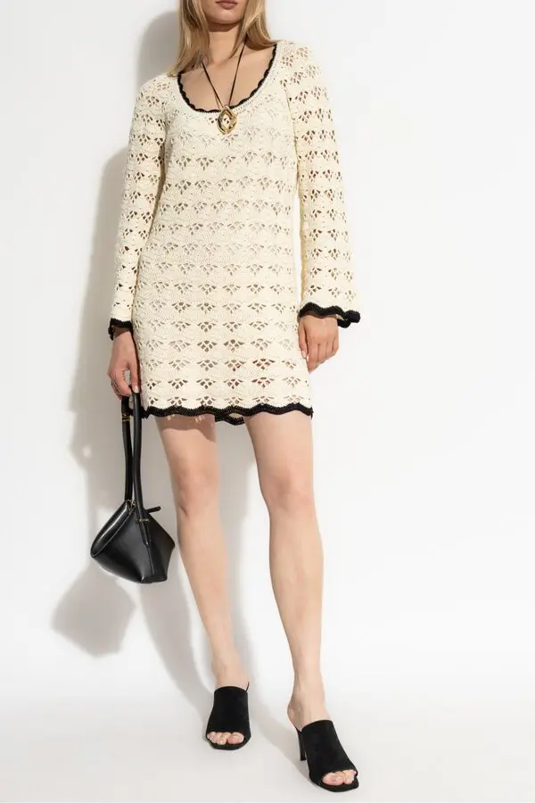 Zimmermann Floral Openwork Knit Mini Dress