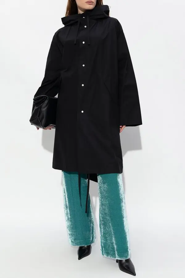 JIL SANDER Waterproof Parka With Logo - Black