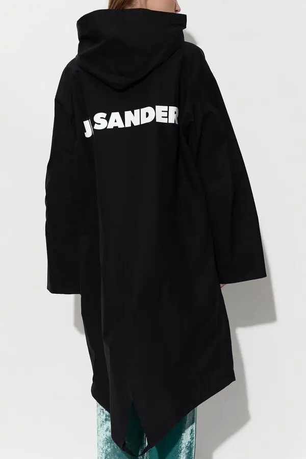 JIL SANDER Waterproof Parka With Logo - Black