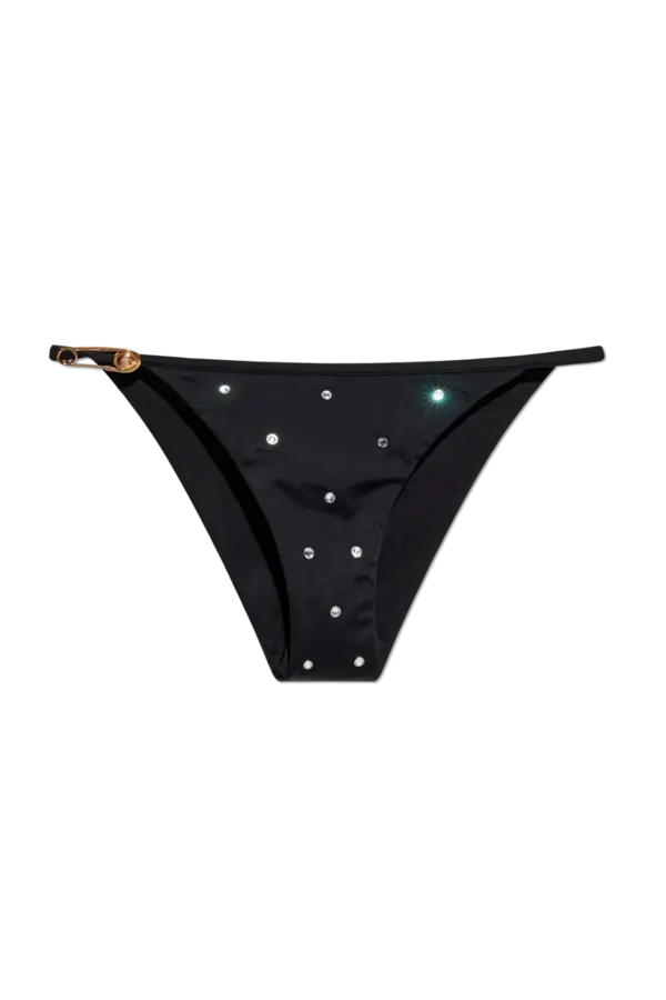 Versace Shimmering Appliqué Swimsuit Bottoms - Black