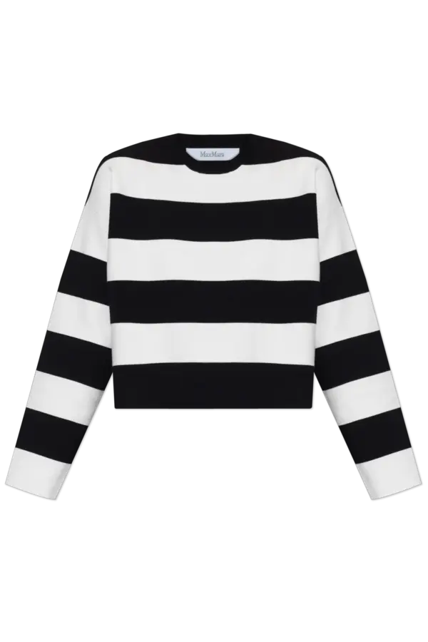 Max Mara Jesone Striped Knit Sweater - White